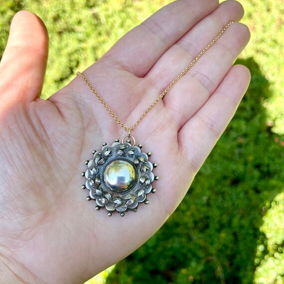 Antique Leaves Necklace, Victorian English Sterling S… - Gem