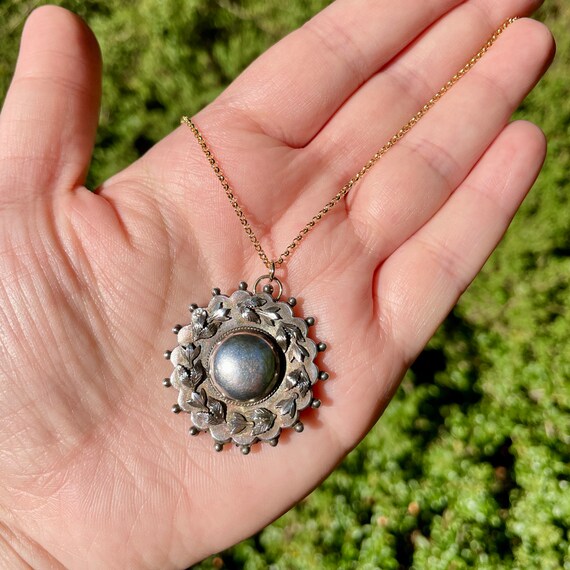 Antique Leaves Necklace, Victorian English Sterling S… - Gem