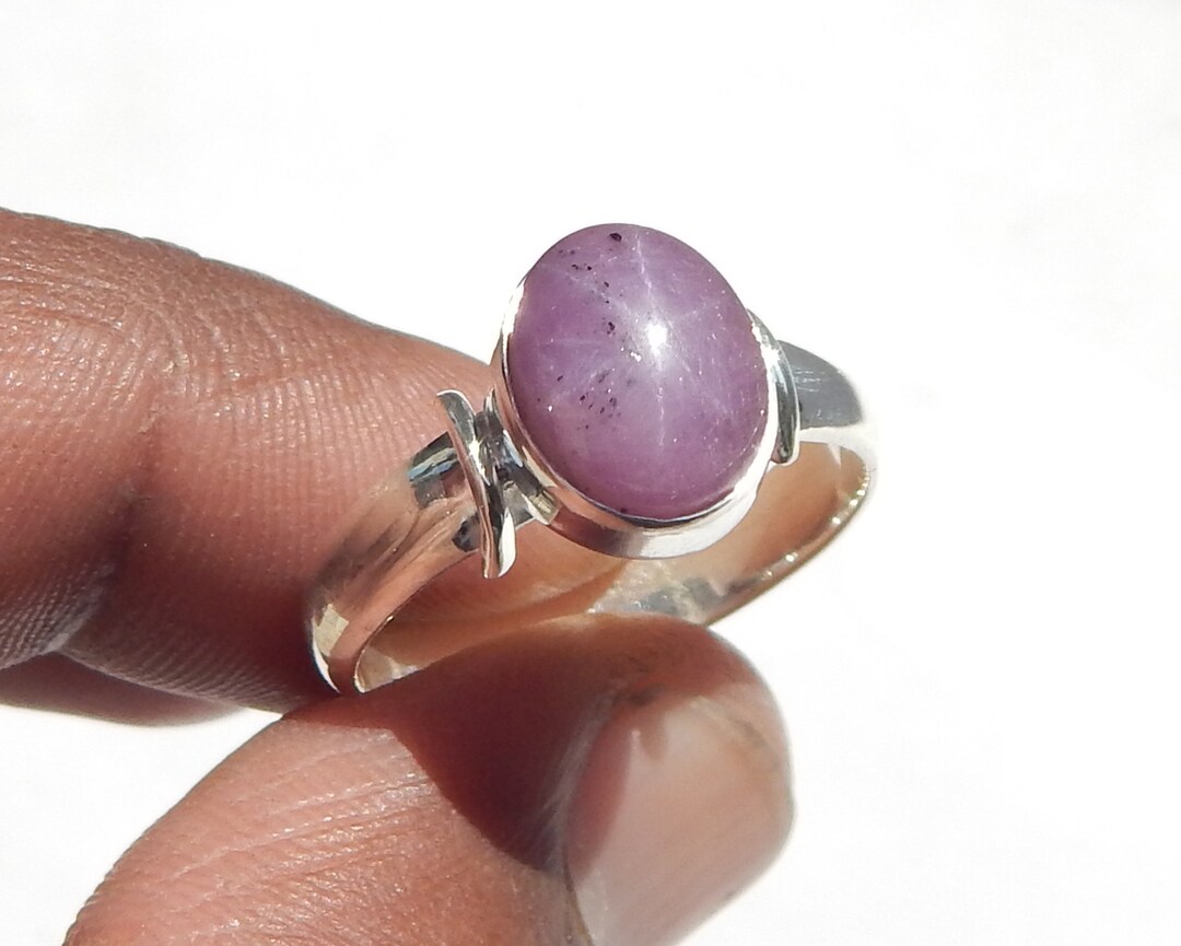 Star Ruby Ring, Oval Star Ruby Ring, Star Ruby Silver Ring for Unisex ...