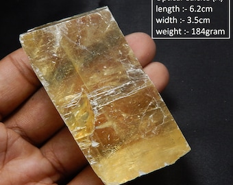 Golden Clear Yellow Optical Calcite Specimen Sparkling Natural 43mm ...