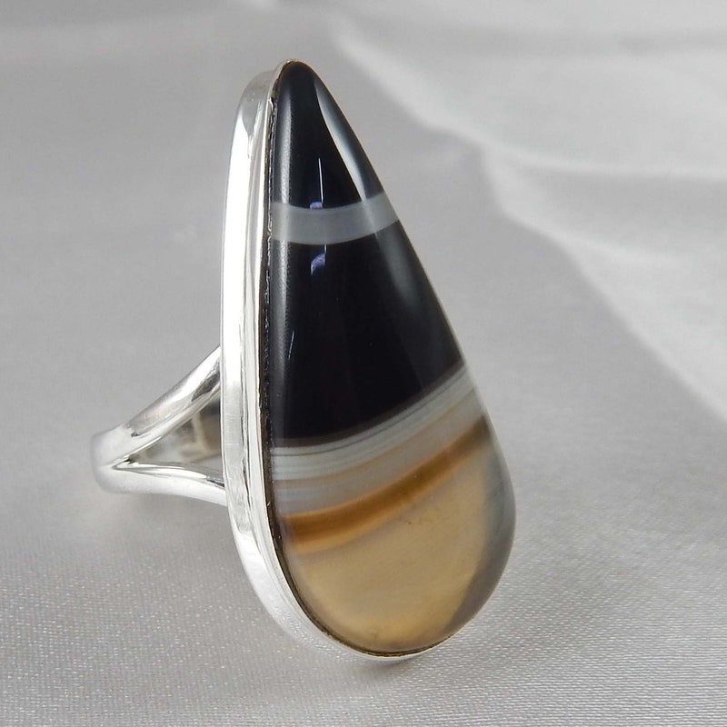 Banded Agate Ring - Etsy