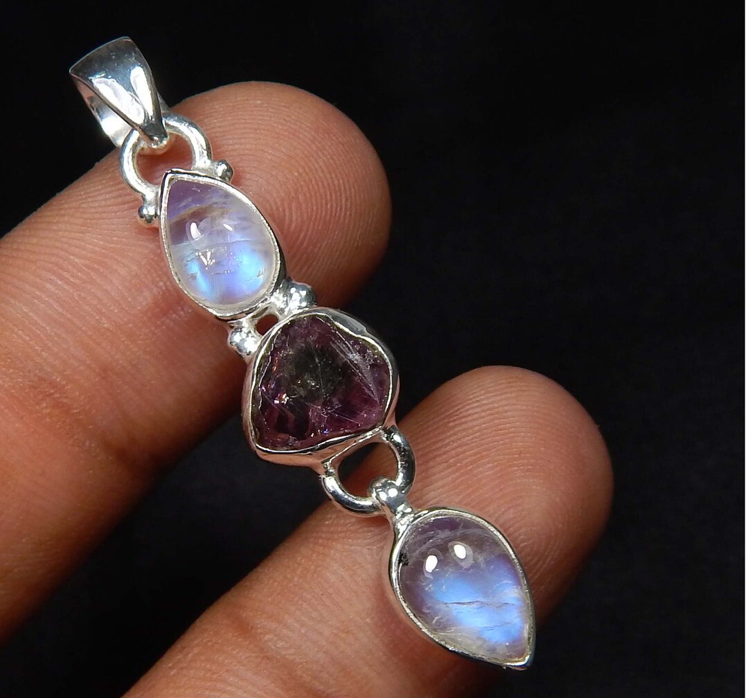Pear Shape Cabochon Blue Fire Rainbow Moonstone & Rough - Etsy