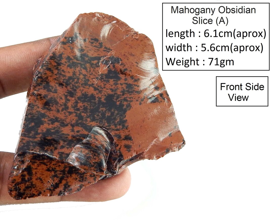 Natural Mahogany Obsidian Slice, Crystal Raw Mahogany Obsidian Slice ...