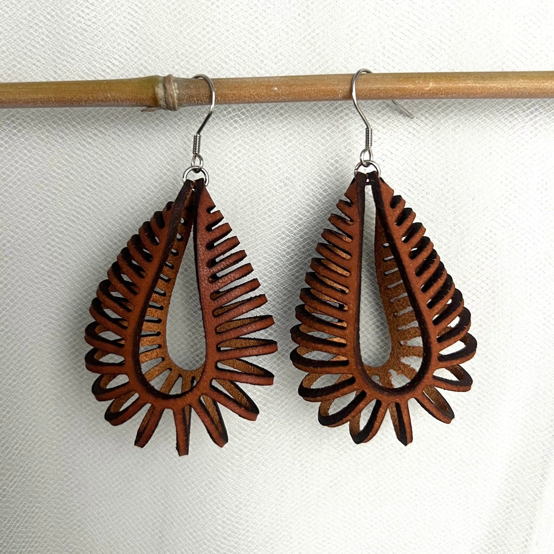 Loop There It is | Unique Leather Loop Dangle Earrings | Lightweight ...