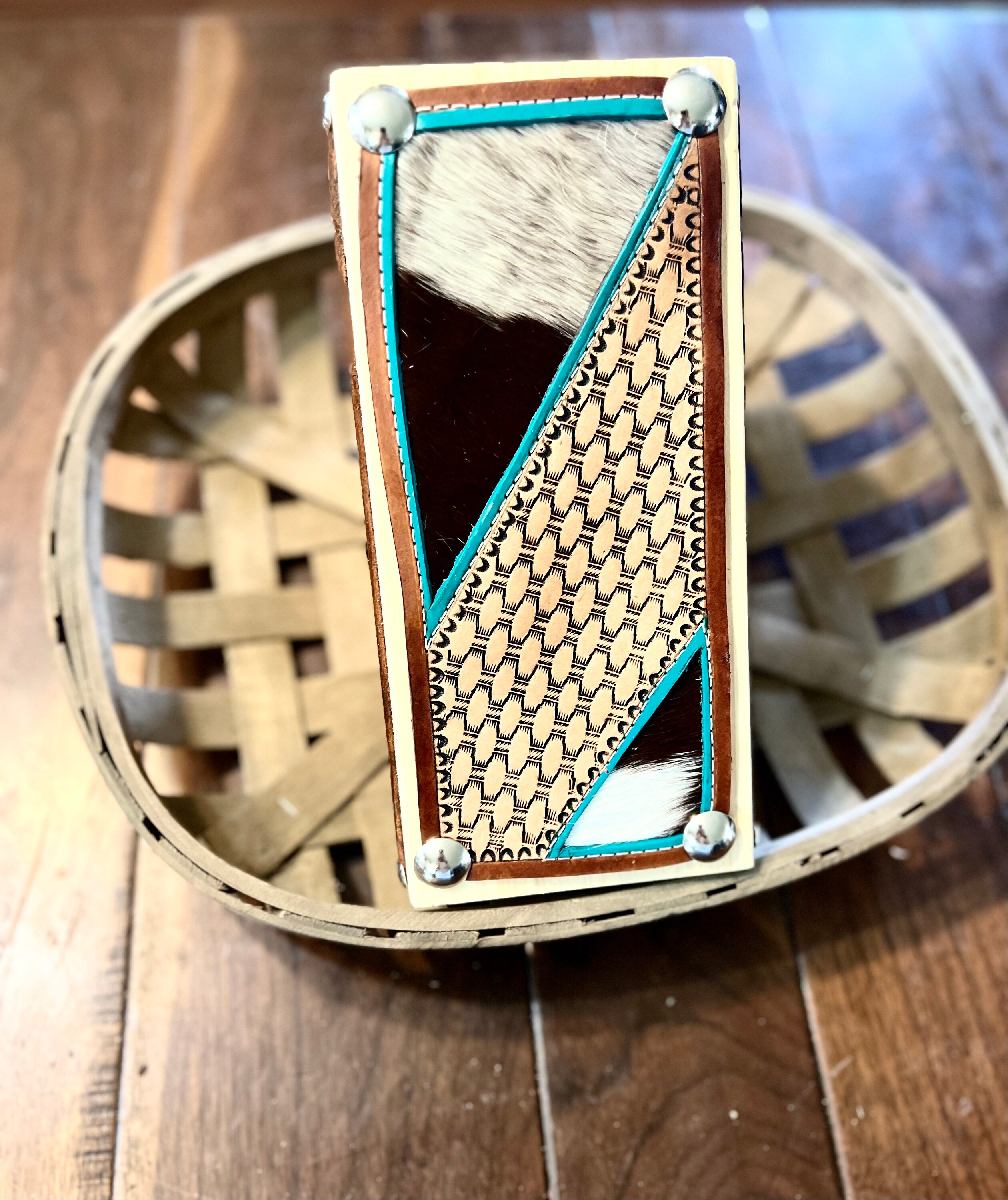 Leather Tooled Knife Block - Etsy