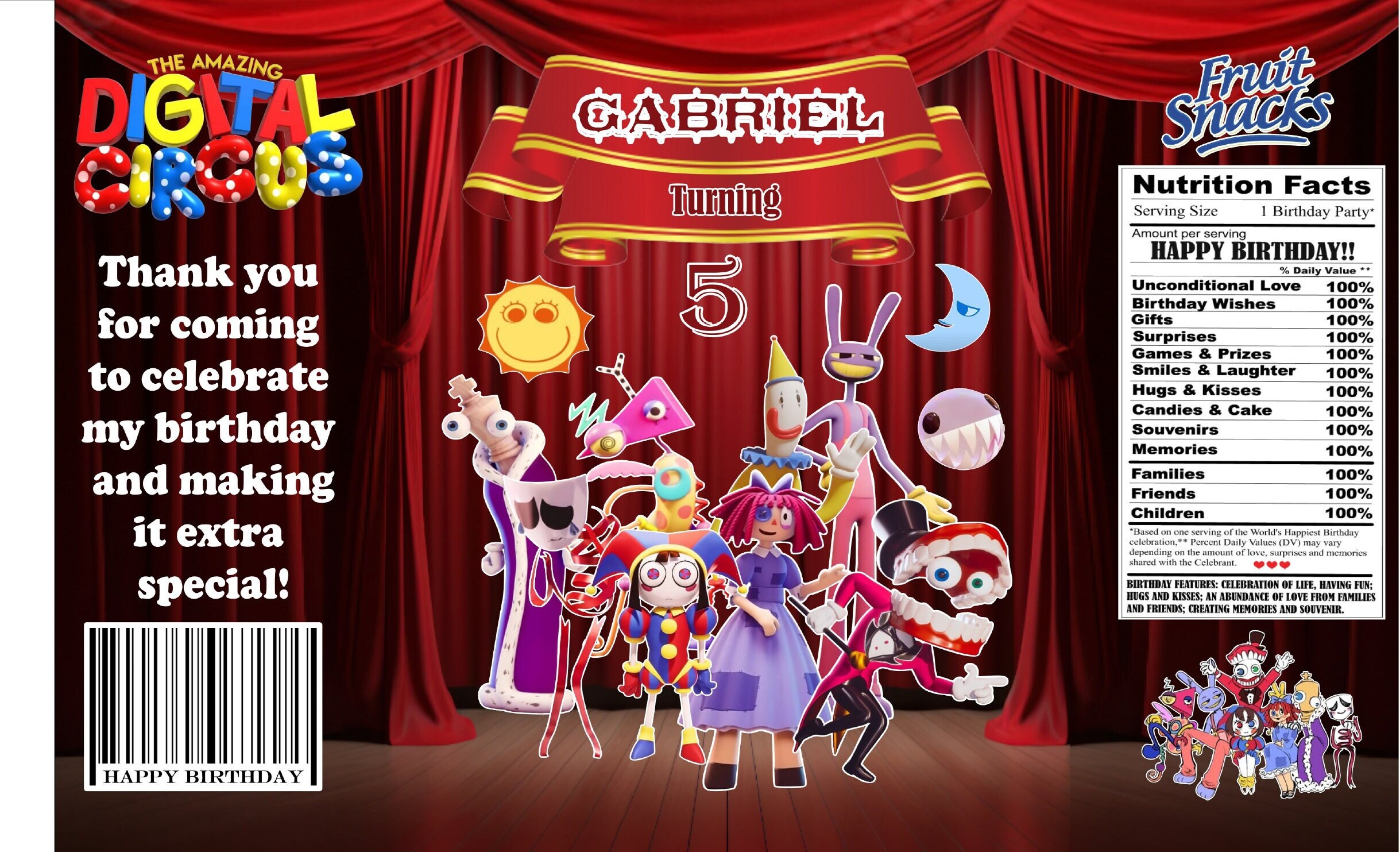 The Amazing Digital Circus Fruit Snack Chip Bag (digital Download) - Etsy