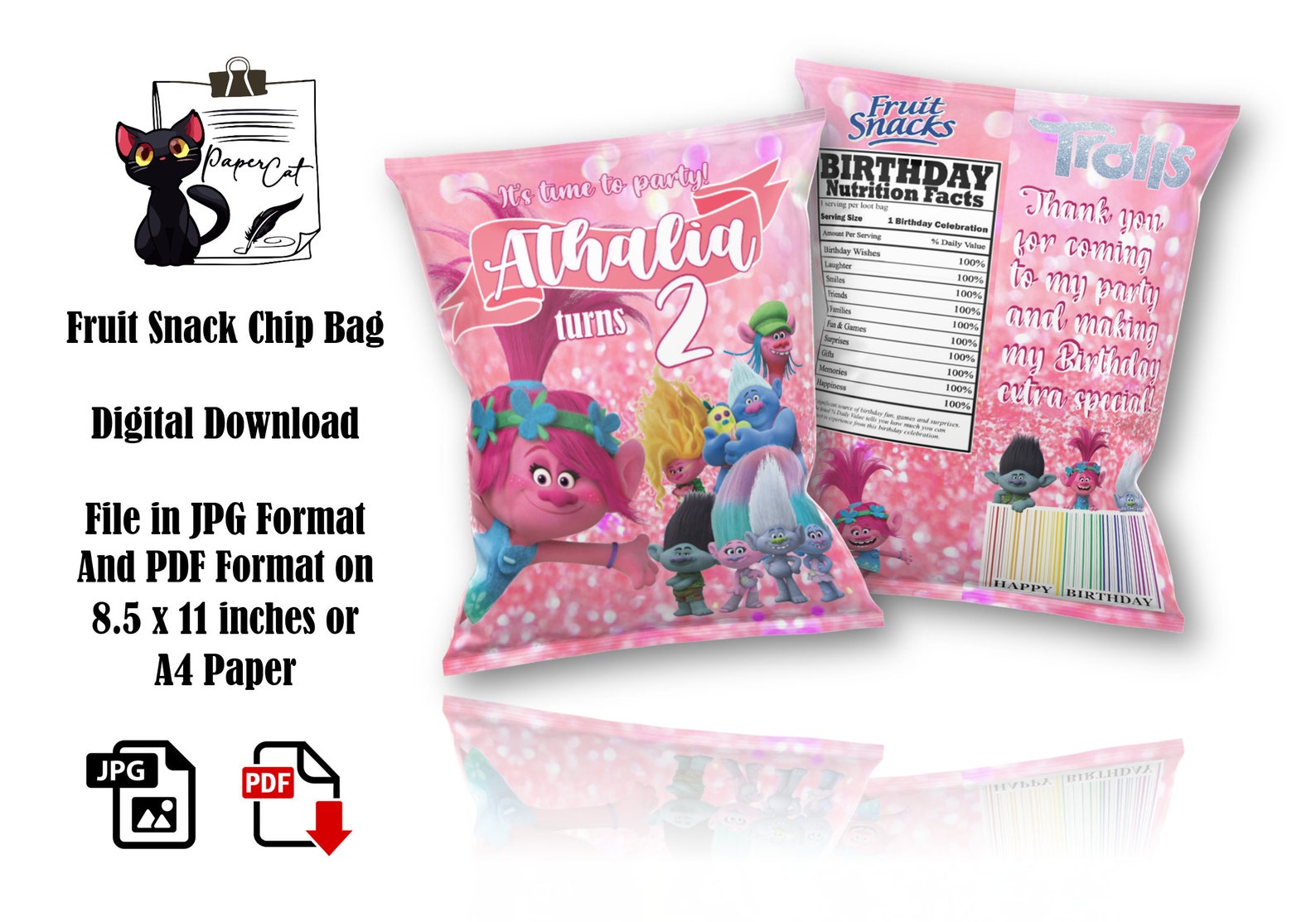 FRUIT SNACK, Trolls Fruit Snack Chip Bag and Trolls Fruit Snack Party ...