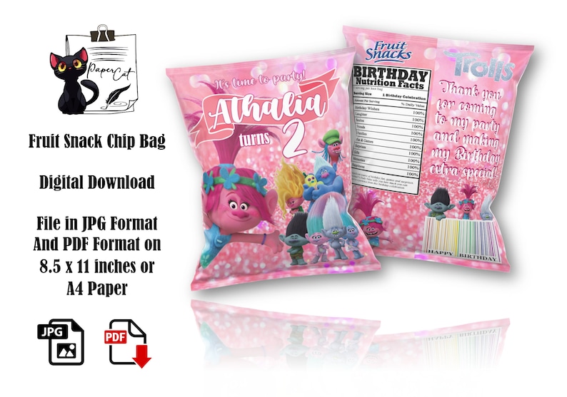 FRUIT SNACK, Trolls Fruit Snack Chip Bag and Trolls Fruit Snack Party ...