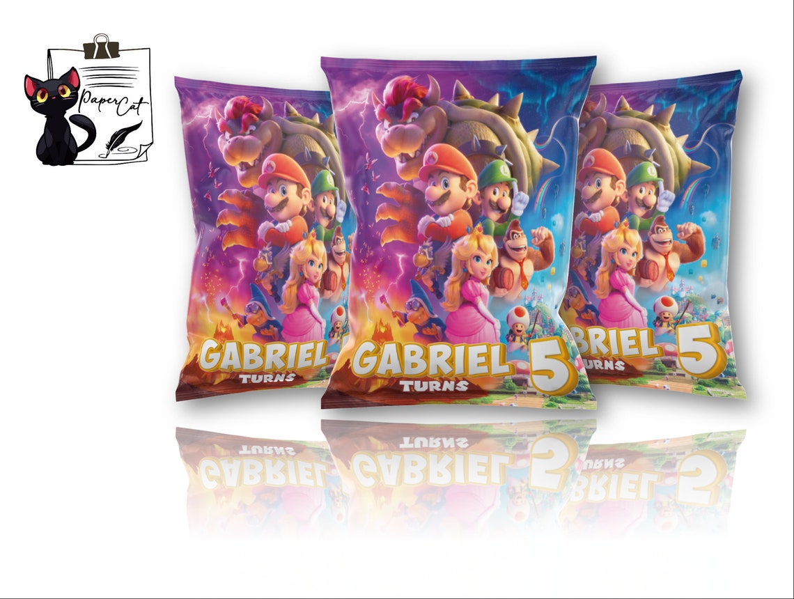 Printable Super Mario Bros Chip Bag and Super Mario Bros Party Favors ...