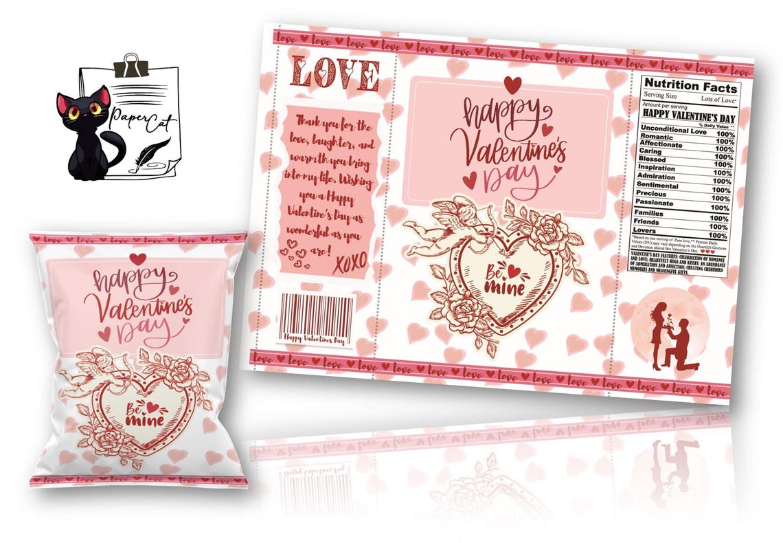 Printable Valentine's Day Chip Bag: Party Favor Loot (digital Download ...
