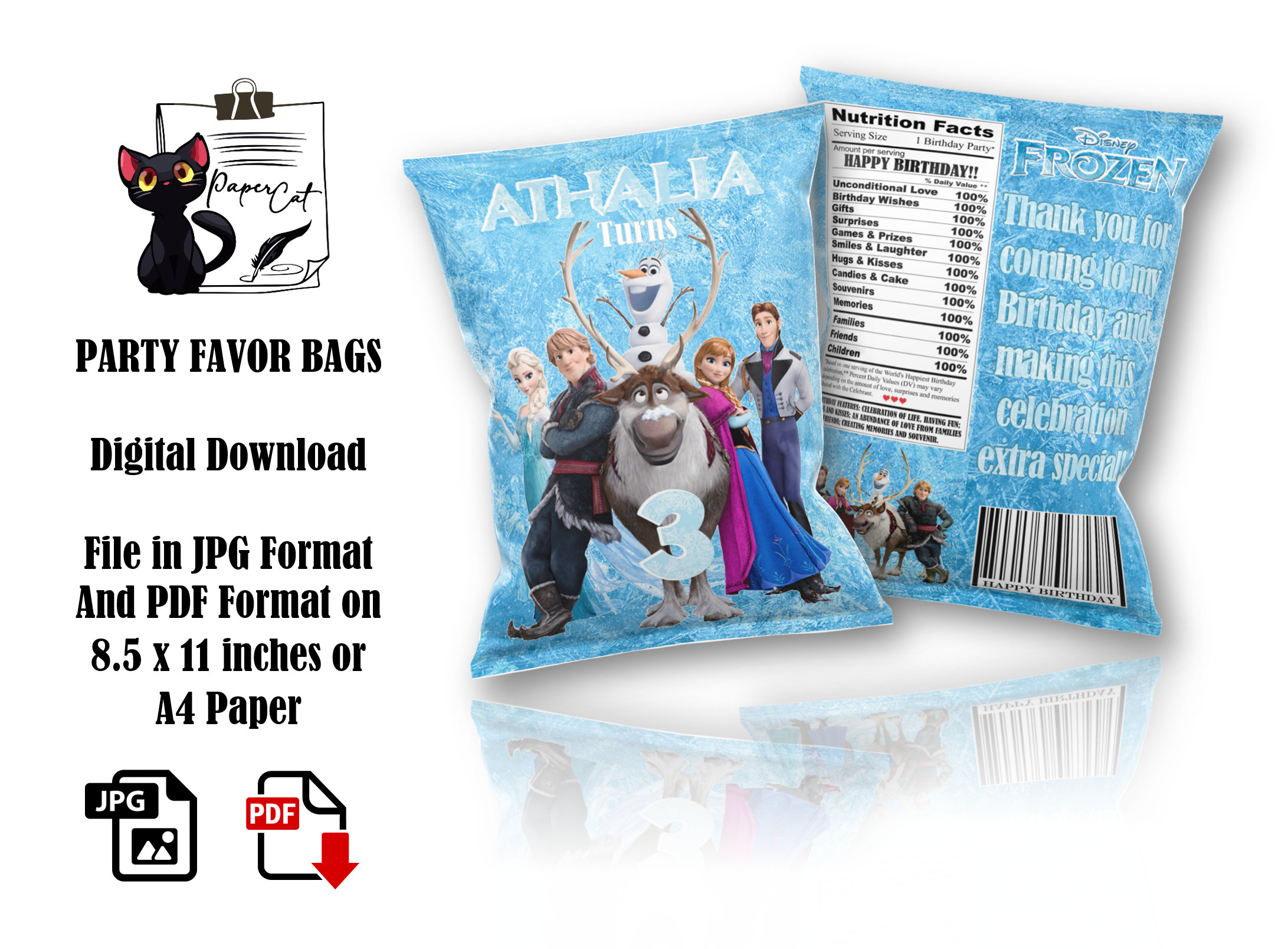 Frozen Chip Bag, Frozen Birthday Theme and Frozen Party Favors - Etsy