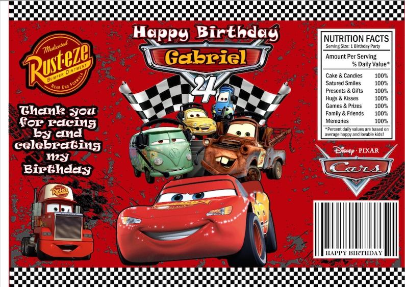 Printable Cars Chip Bags: Lightning Mcqueen Birthday Party Favors (digital Download) - Etsy