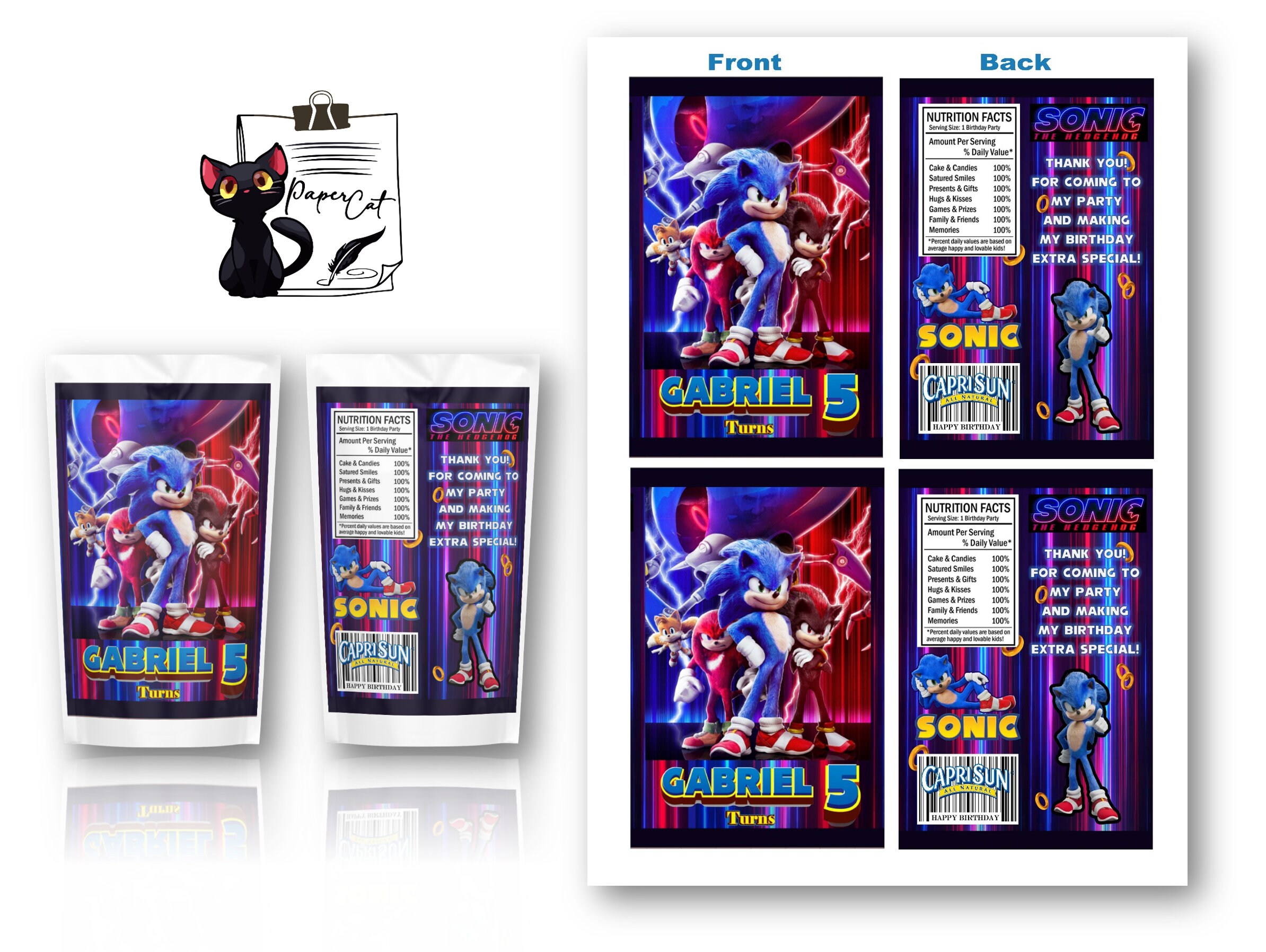 Sonic the Hedgehog JUICE Label,sonic the Hedgehog Birthday Theme and ...
