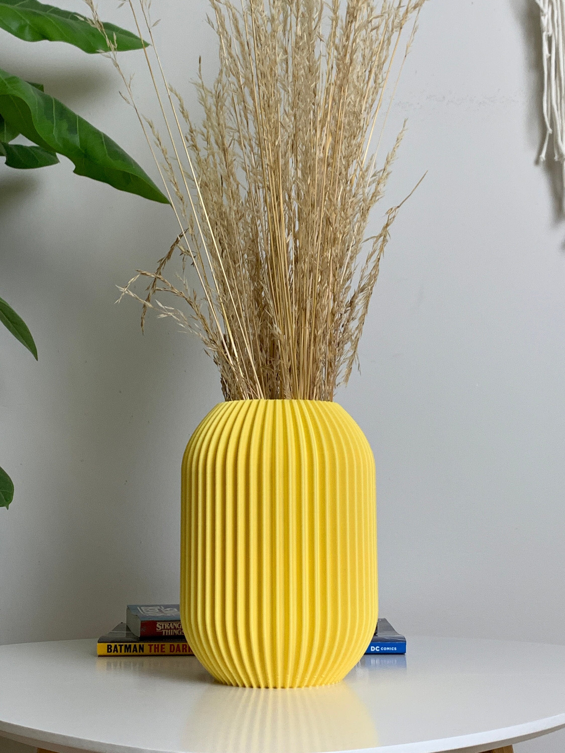 Yellow Flower Muse Vase Home Décor Vase Ribbed Modern Vase Handmade ...