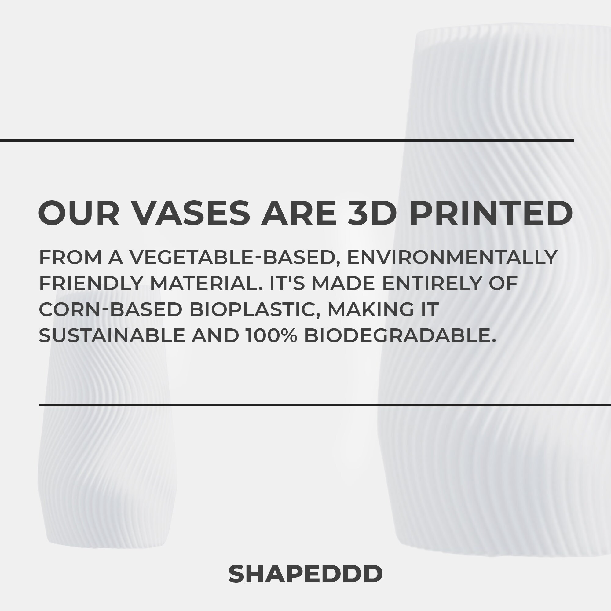 Yellow Flower Muse Vase Home Décor Vase Ribbed Modern Vase Handmade Yellow 3D Printed Geometric ...