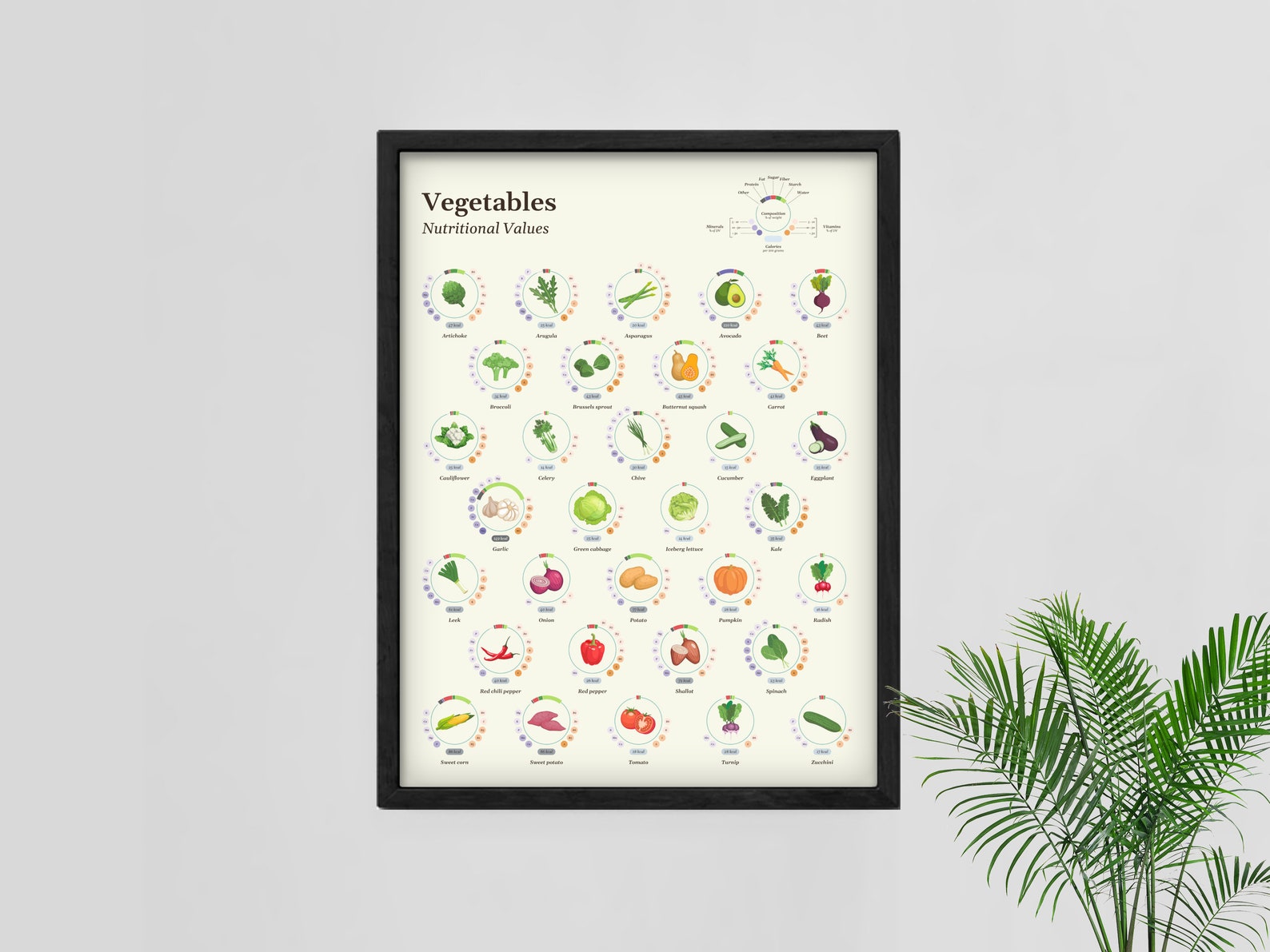 Vegetables Nutrition Infographic Poster Vegan Guide - Etsy