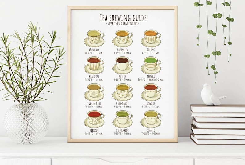 Tea Brewing Guide Infographic Poster Digital Download - Etsy