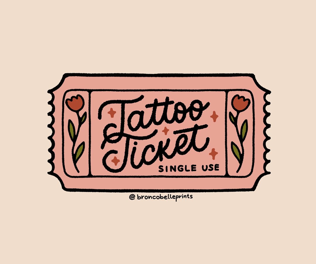 Tattoo Ticket - Tattoo Permission - Digital Download - Personal Use ...