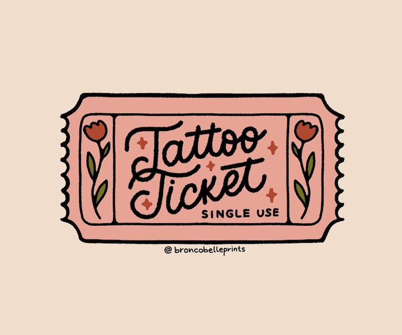 Tattoo Ticket - Tattoo Permission - Digital Download - Personal Use ...