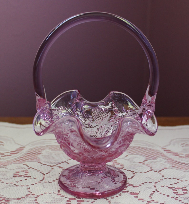 Gorgeous Fenton inverted Strawberry Pink Glass - Etsy