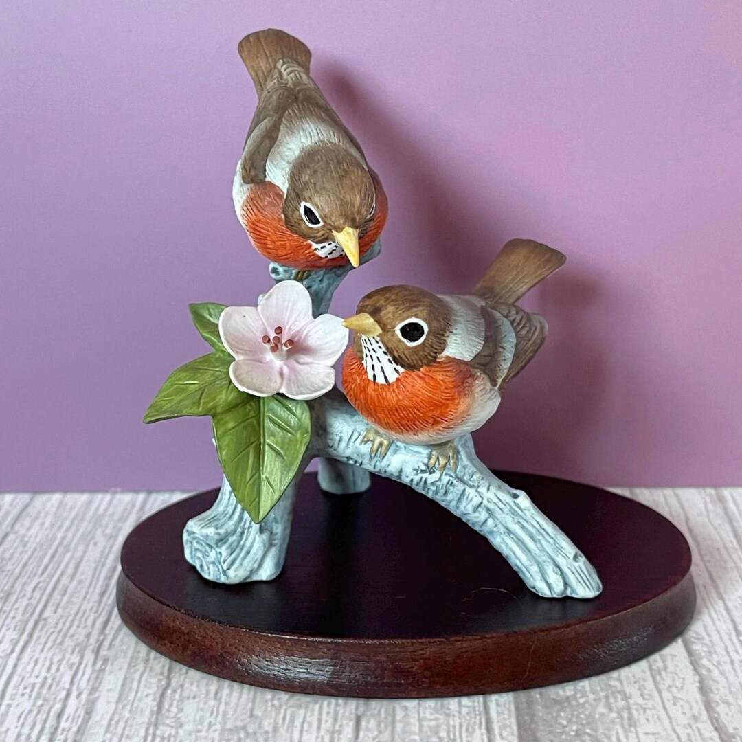 MINT Robin Pair Andrea by Sadek Bird Figurine - Etsy