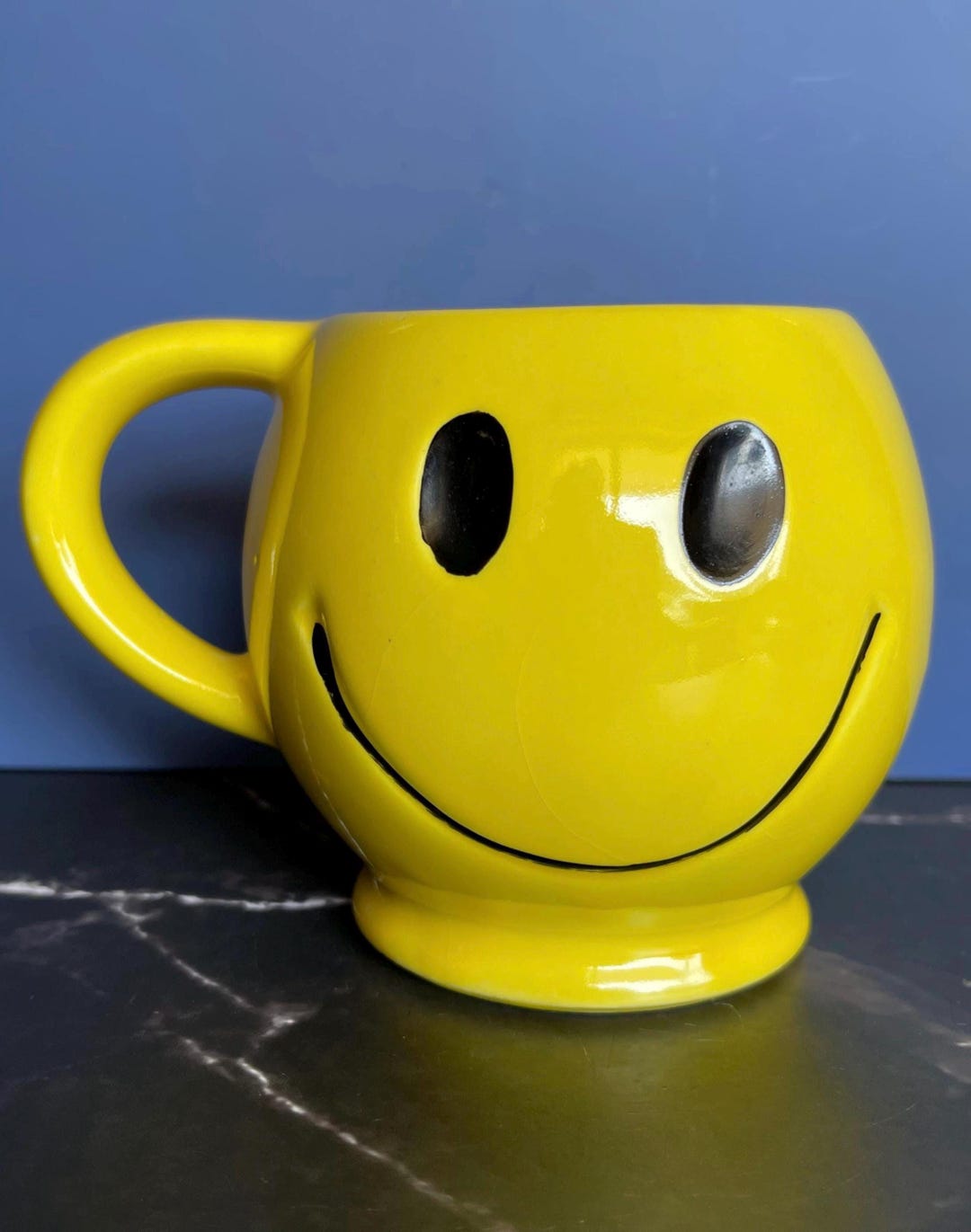 Vintage 1970s Yellow Smiley Face Mug – Ceramic Happy Face Cup - Etsy