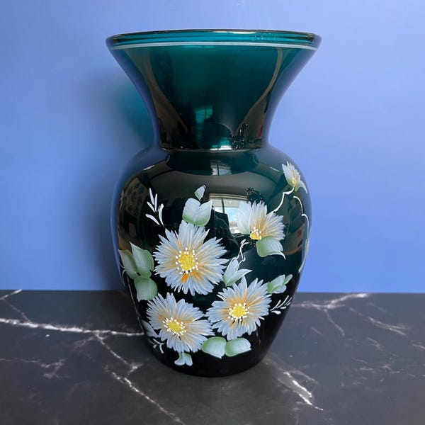 Teal Flower Vase - Etsy