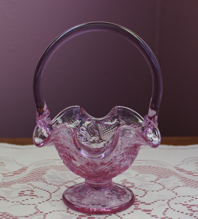 Gorgeous Fenton inverted Strawberry Pink Glass - Etsy