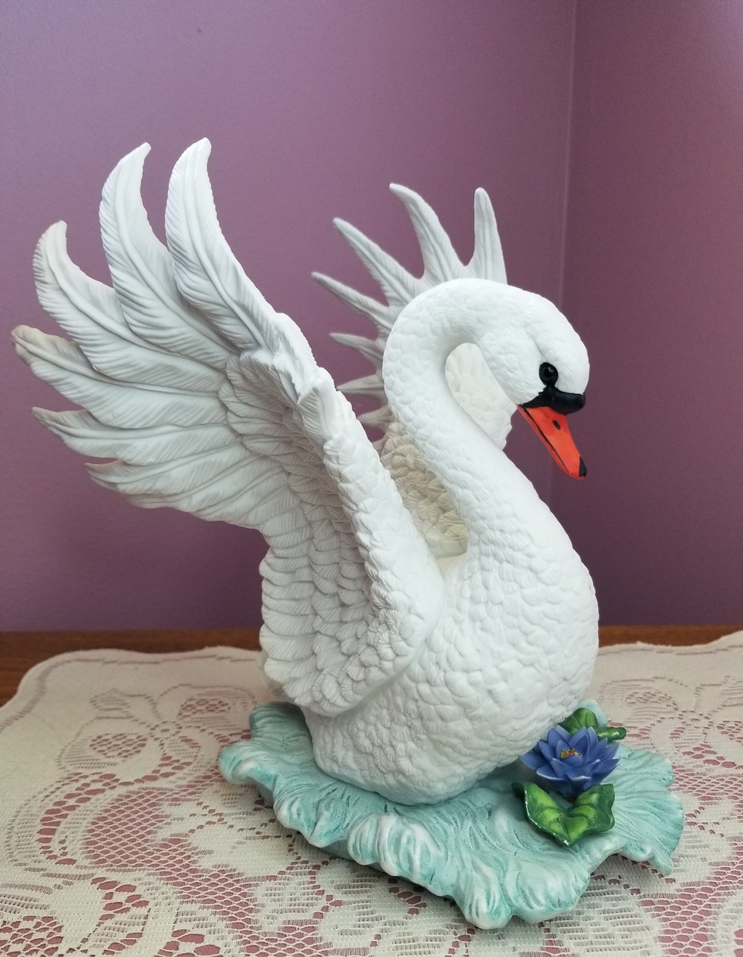 Large White Swan Porcelain Figurine From the Westminster Collection ...