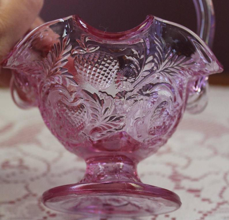 Gorgeous Fenton inverted Strawberry Pink Glass - Etsy