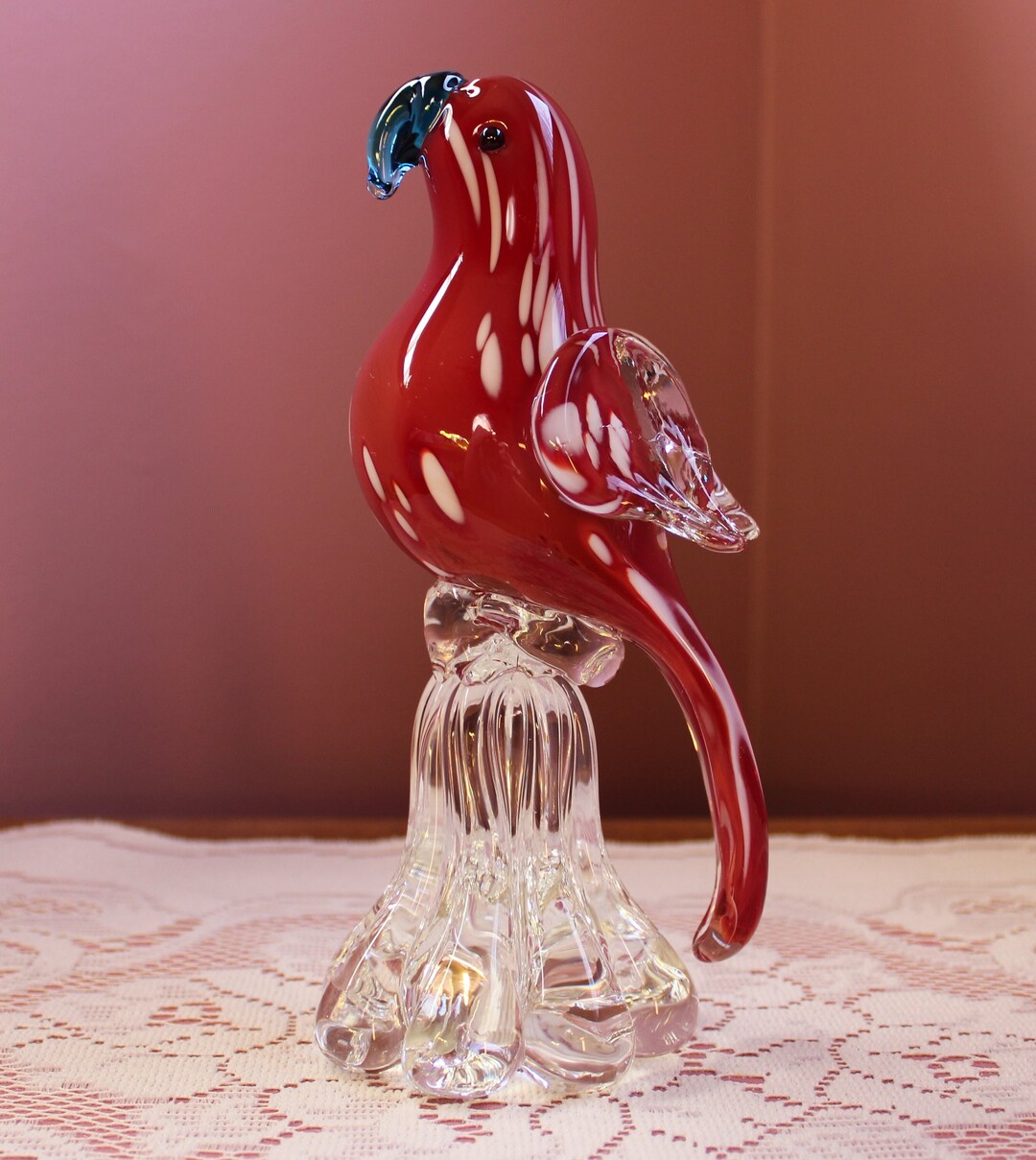 Beautiful Handblown Glass Parrot - Etsy