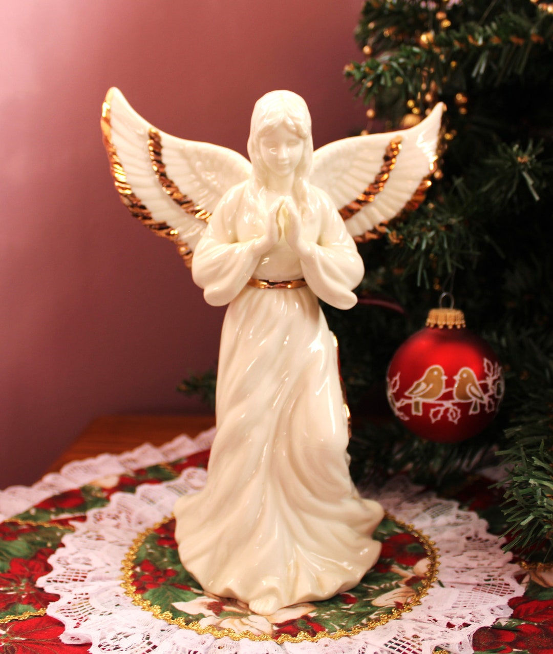 Beautiful Gold Winged Angel Porcelain Figurine MINT - Etsy