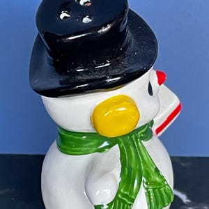 Adorable Vintage Lefton Snowman Salt or Pepper Shaker Festive Winter ...
