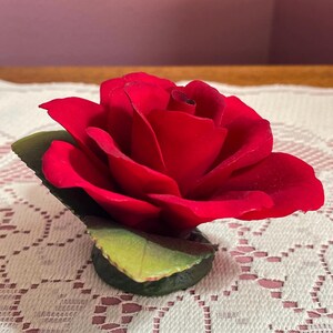 Gorgeous Capodimonte Porcelain Red Rose - Etsy