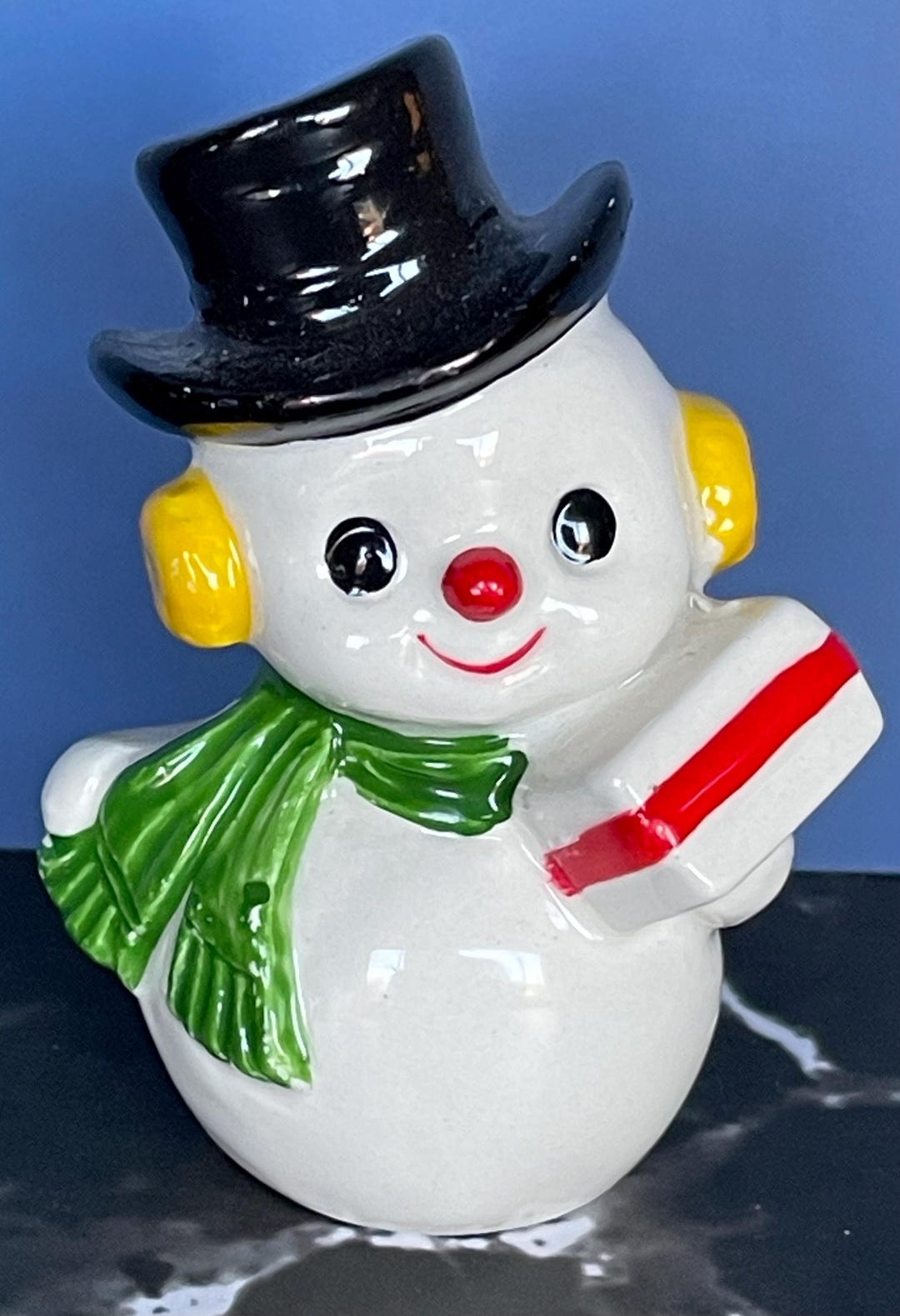 Adorable Vintage Lefton Snowman Salt or Pepper Shaker Festive Winter ...