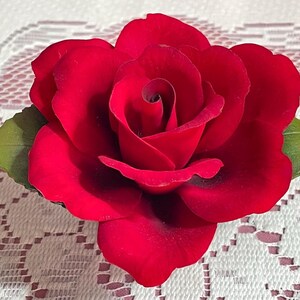 Gorgeous Capodimonte Porcelain Red Rose - Etsy