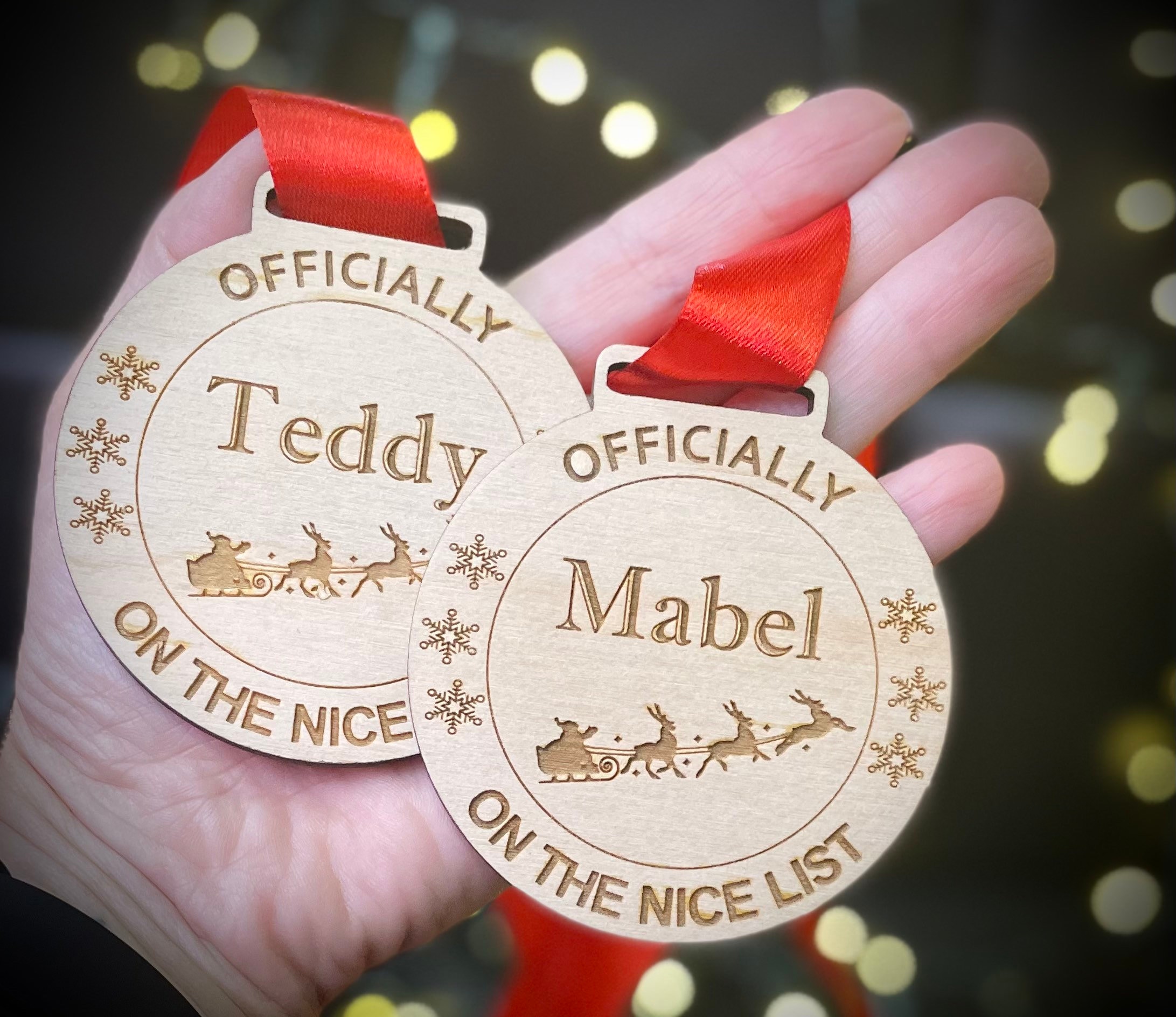 Nice List Medal for Christmas Eve Box. Santa Approved Medal. Laser ...