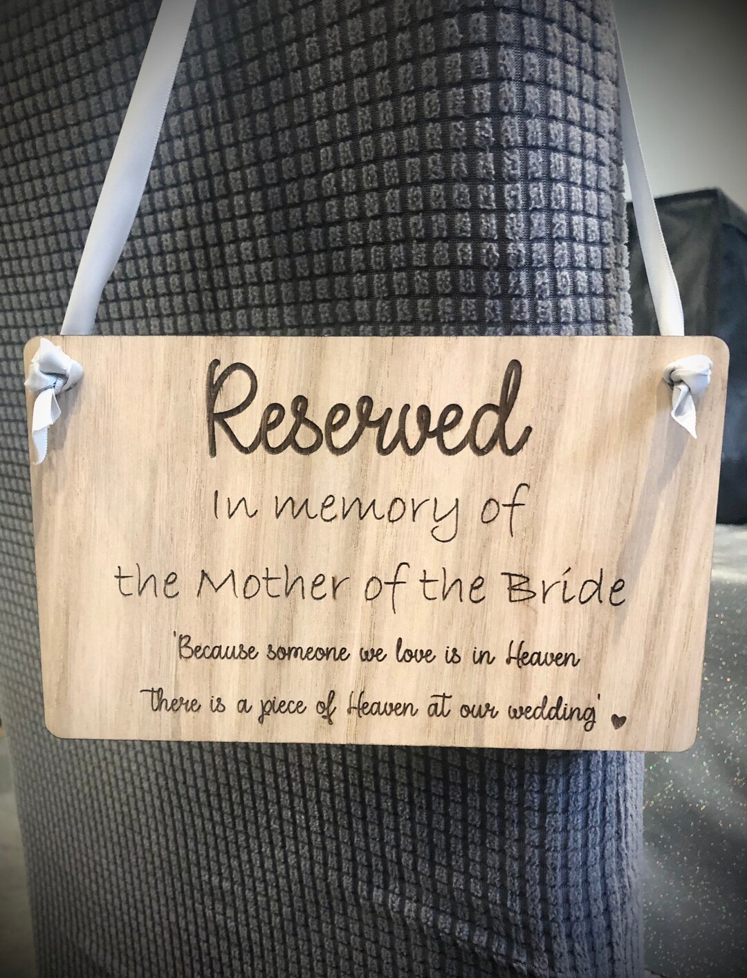 Wedding Memorial Reserved Sign. Mother of the Bride, Father of the ...