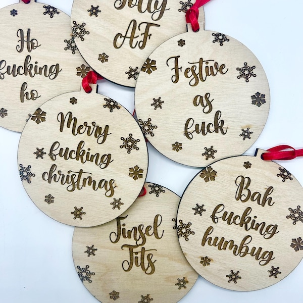 Rude Christmas Baubles - Etsy UK