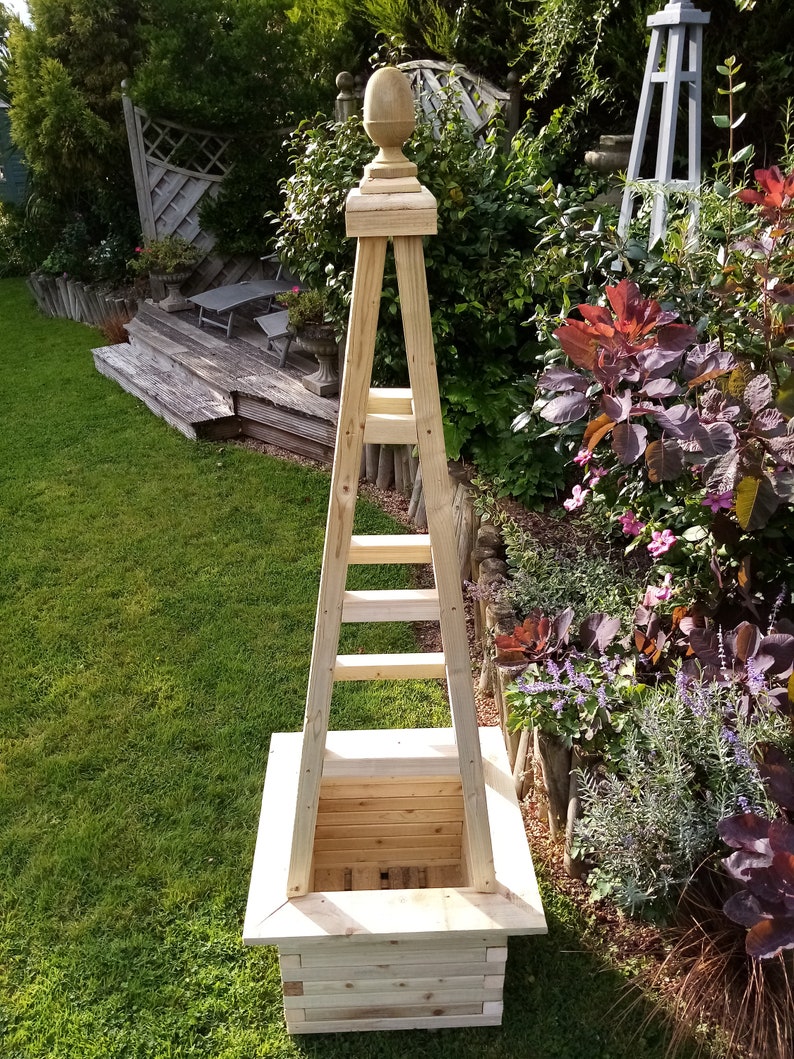 Bespoke Lechlade Rustic Tanalised Wood Garden Obelisk / Planter - Etsy