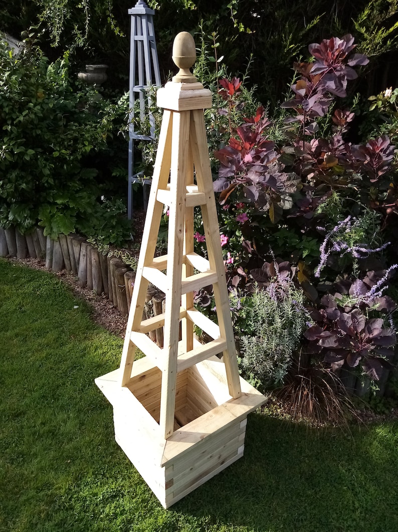 Bespoke Lechlade Rustic Tanalised Wood Garden Obelisk / Planter - Etsy