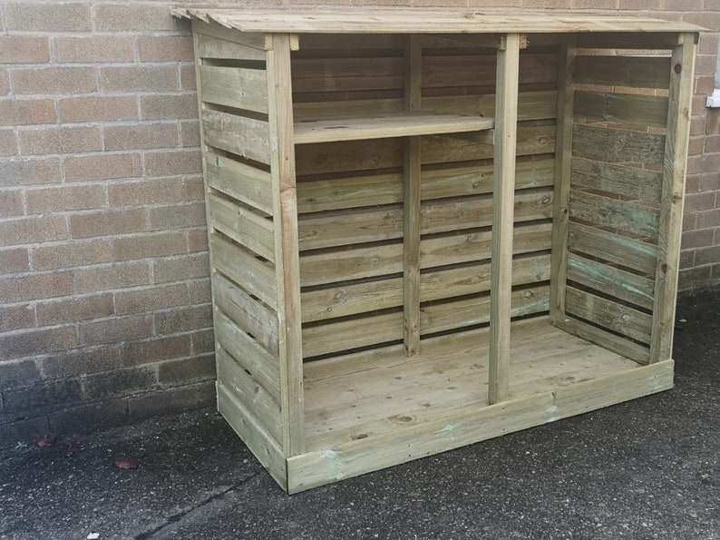 The Stanway Handmade Double Bay Rustic Log Store Tanalised - Etsy