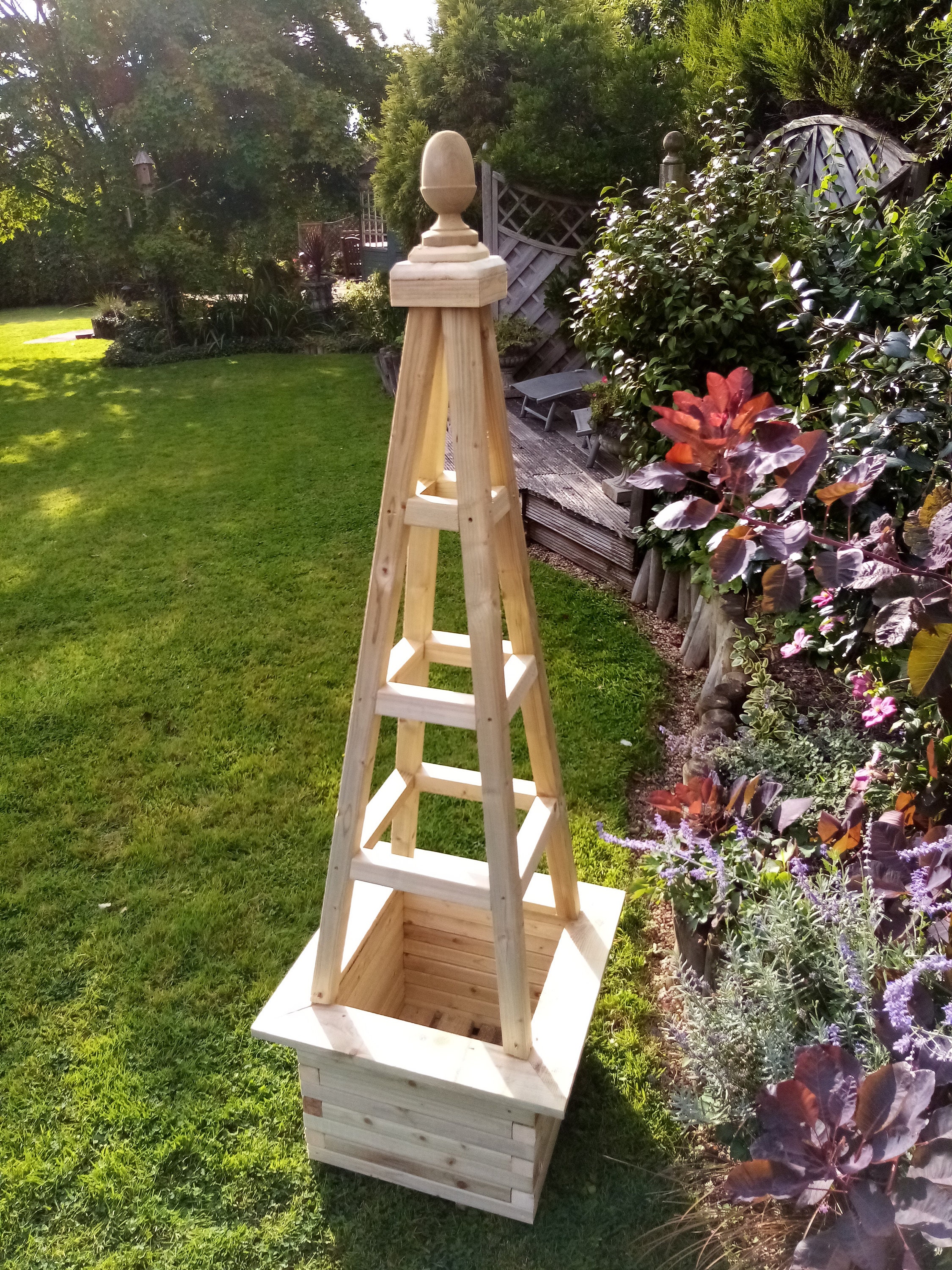 Bespoke Lechlade Rustic Tanalised Wood Garden Obelisk / Planter - Etsy