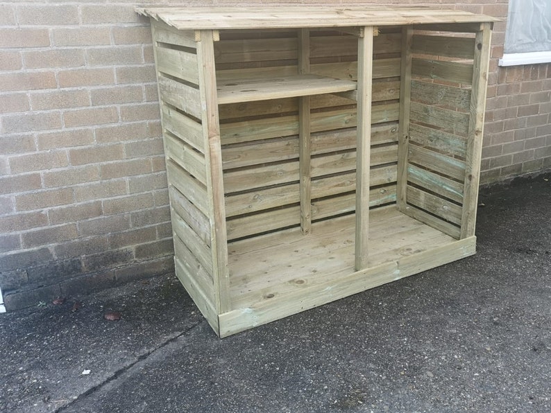 The Stanway Handmade Double Bay Rustic Log Store Tanalised - Etsy