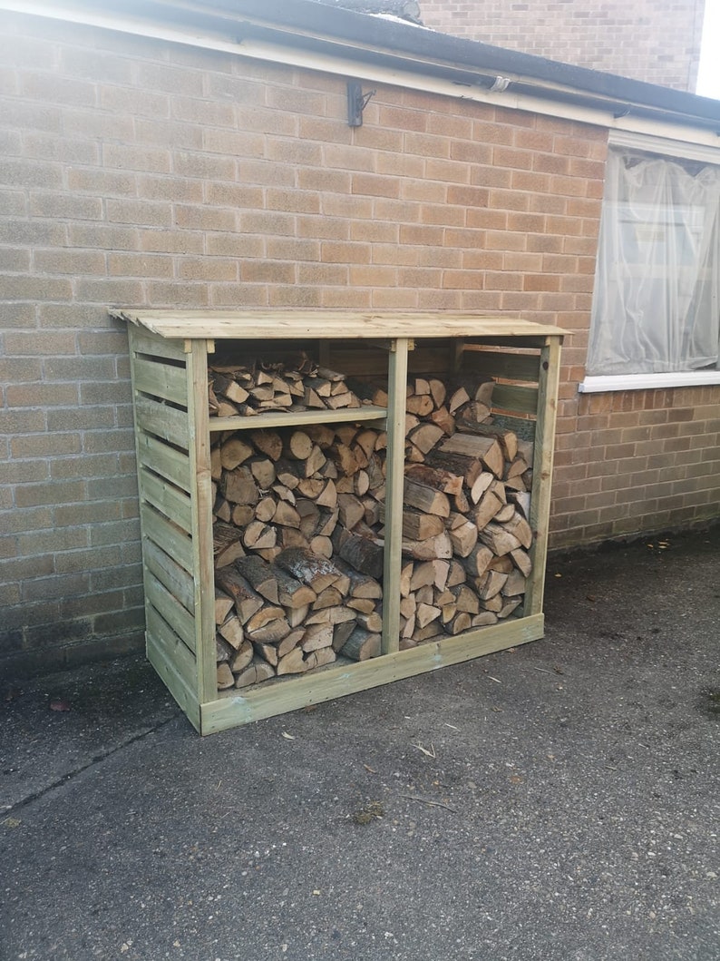 The Stanway Handmade Double Bay Rustic Log Store Tanalised - Etsy
