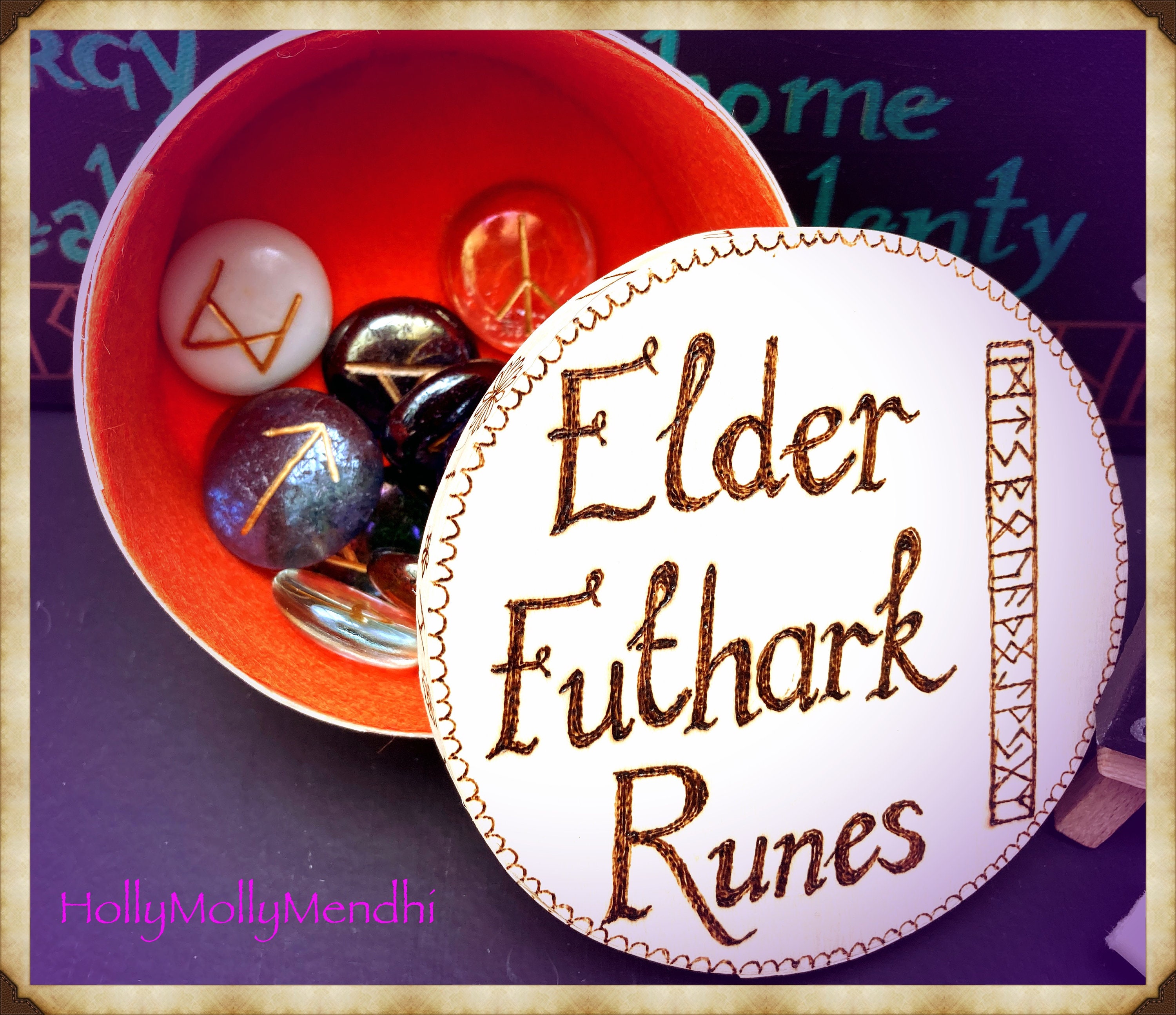 Engraved Glass Pebble Runes - Etsy