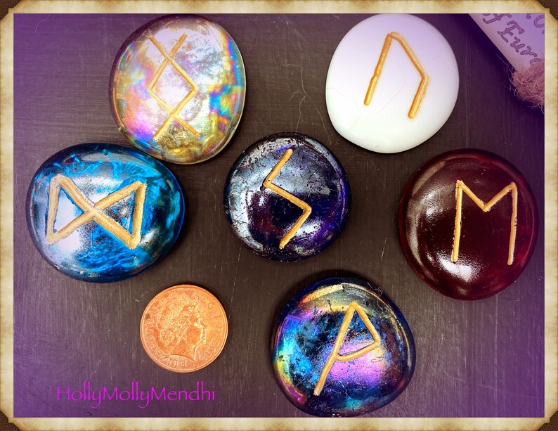 Engraved Glass Pebble Runes - Etsy