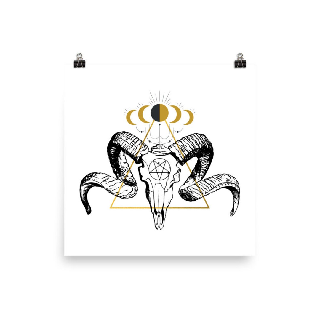Ram Moon Poster - Etsy