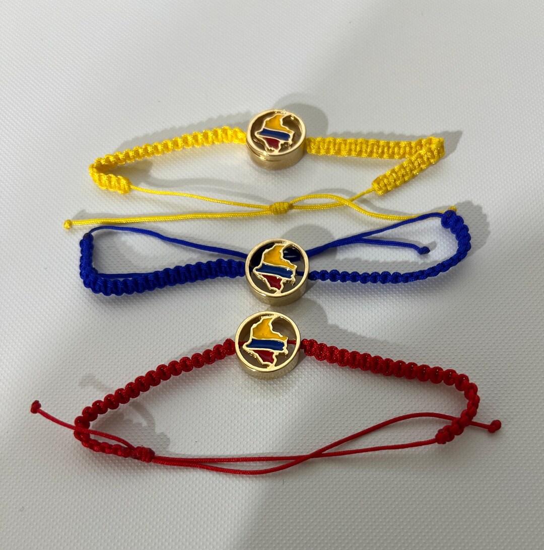 Handcrafted Colombian Flag Braceletes - Etsy