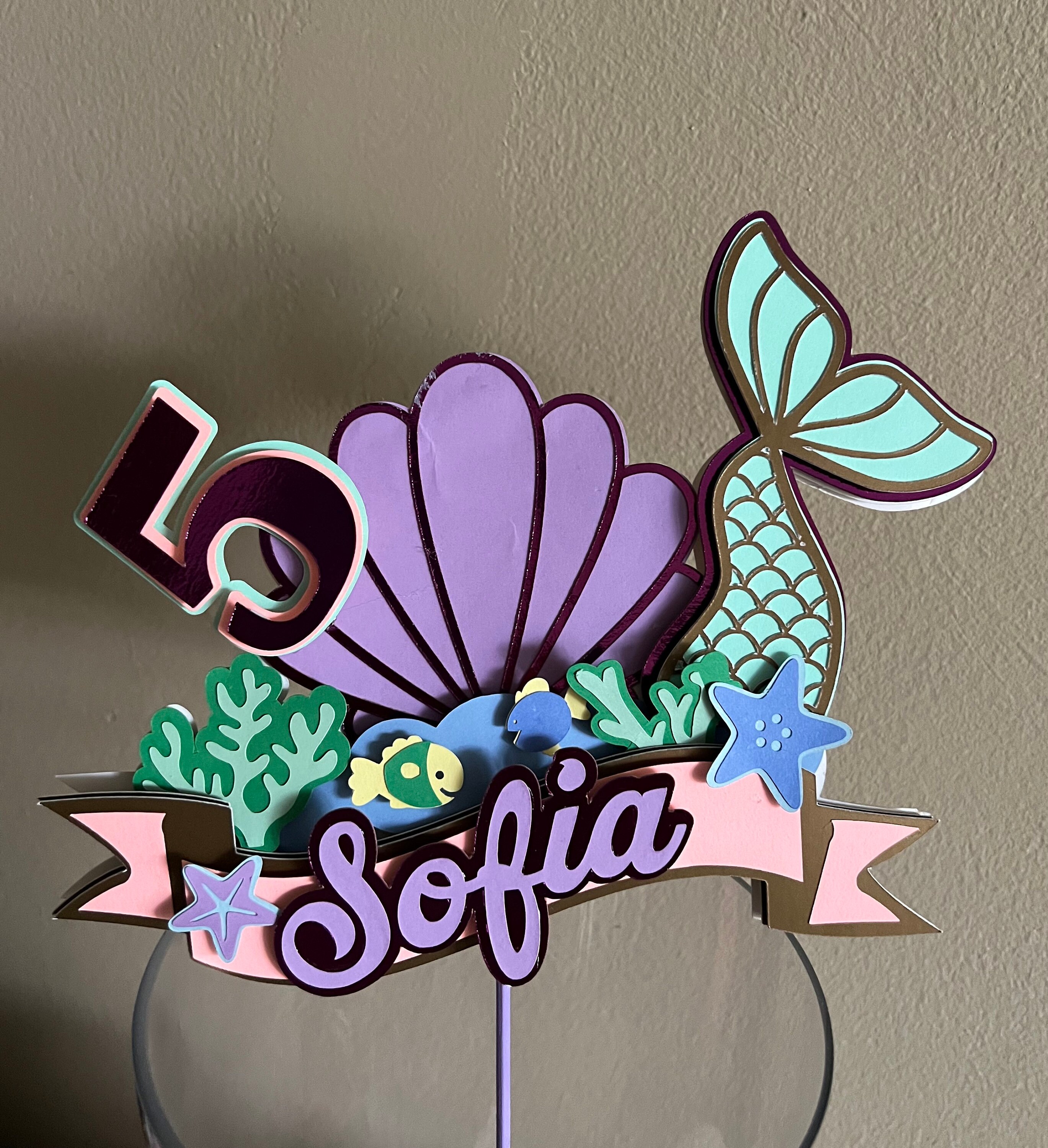 Personalized Mermaid Cake Topper, Party Editable Cake Topper, - Etsy